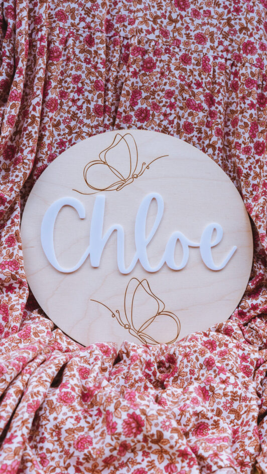 Butterfly Name Sign - Oh Coco