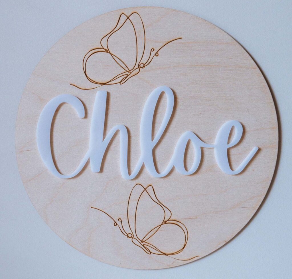 Butterfly Name Sign - Oh Coco