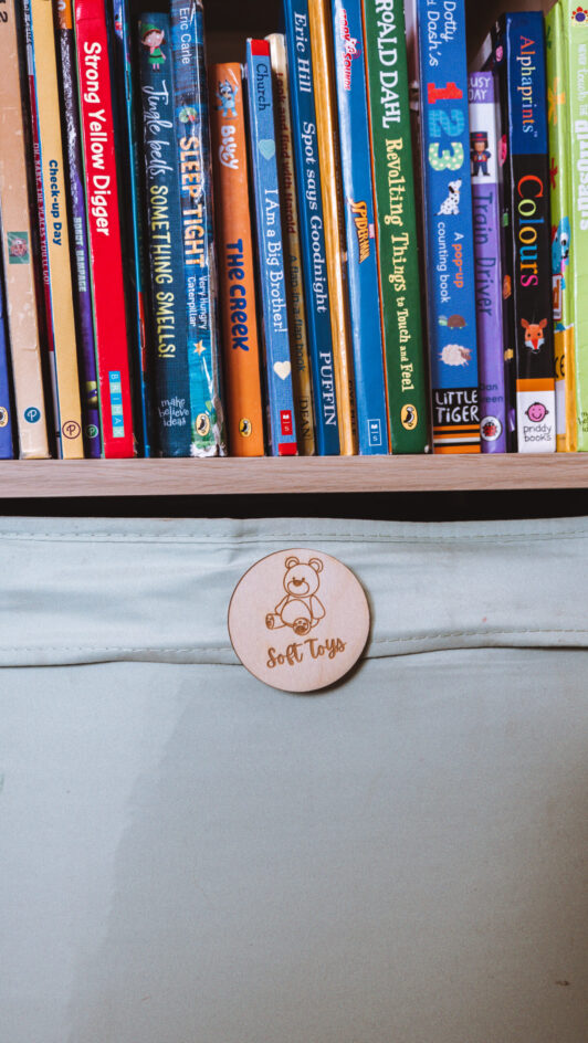 Personalised Wooden Toy Storage Tags - Oh Coco