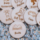 Personalised Wooden Toy Storage Tags - Oh Coco