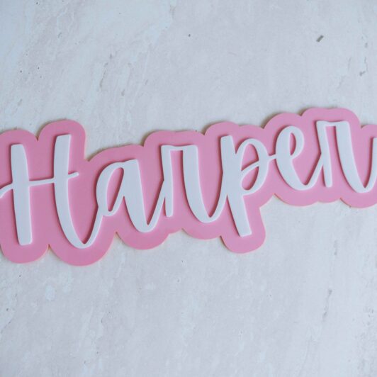 Double Layered Acrylic Name sign personalised - Oh Coco