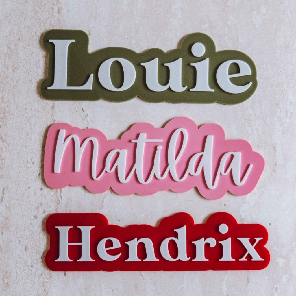 Double Layered Acrylic Name sign personalised - Oh Coco