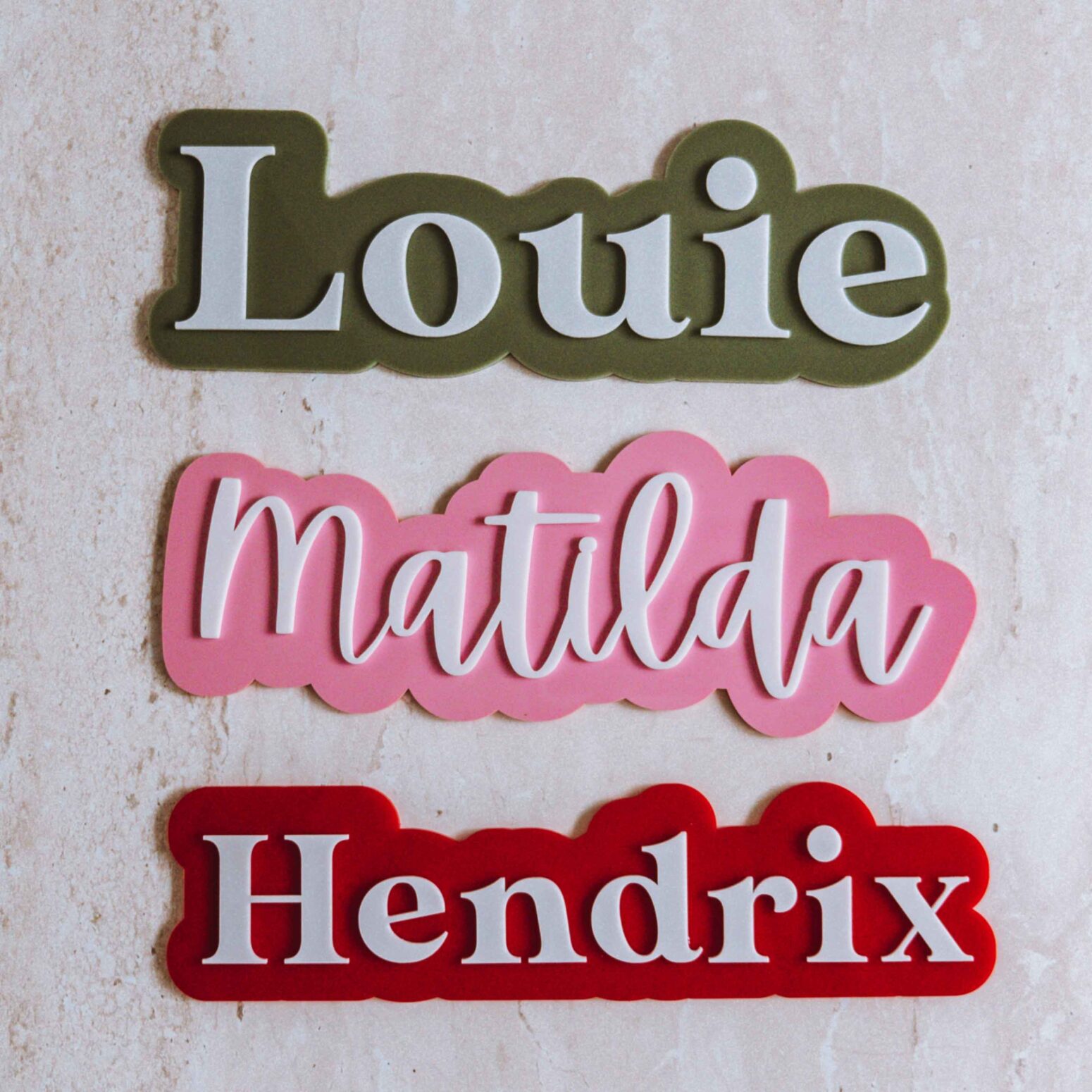 Double Layered Acrylic Name sign personalised - Oh Coco