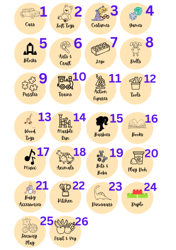 Personalised Wooden Toy Storage Tags - Oh Coco