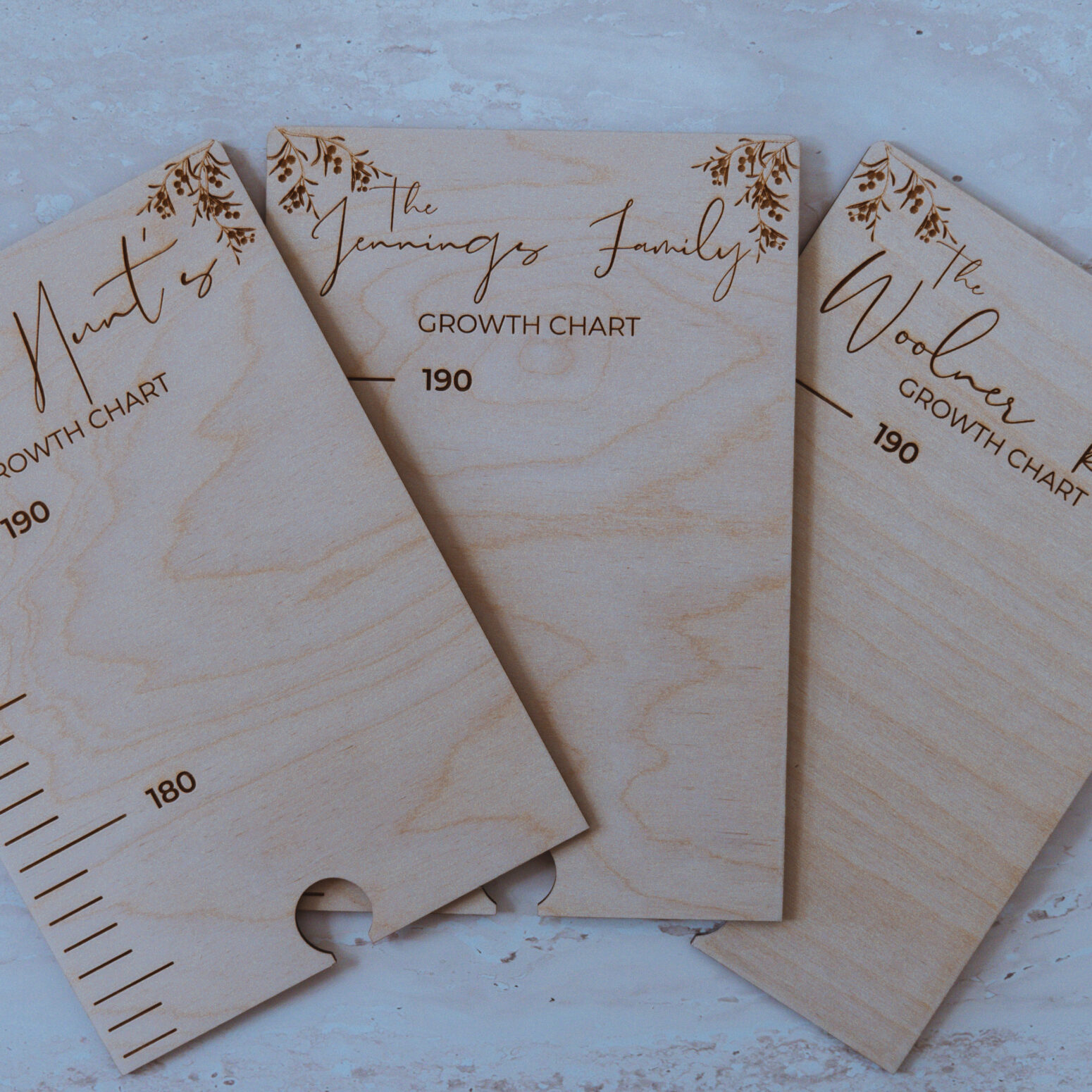 Personalised Wooden Height Growth Chart - Oh Coco