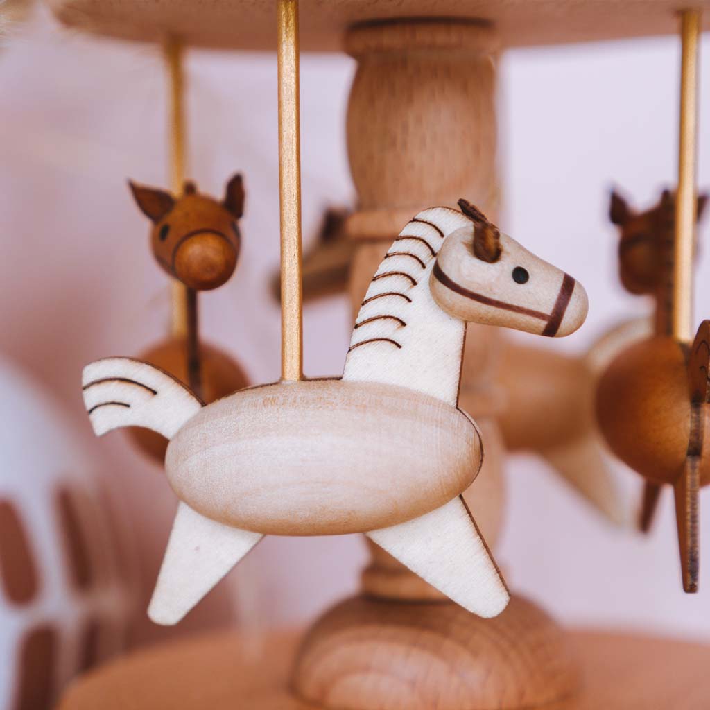 Personalised Wooden Musical Carousel - Oh Coco