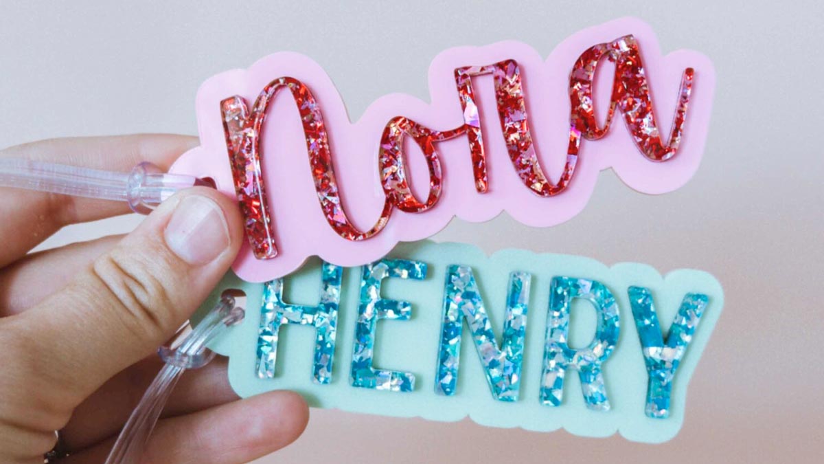 Custom Personalised Name Bag Tag | Layered Acrylic - Oh Coco